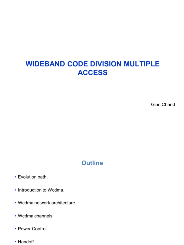 Wcdma Basics | PDF | Code Division Multiple Access | Channel Access Method