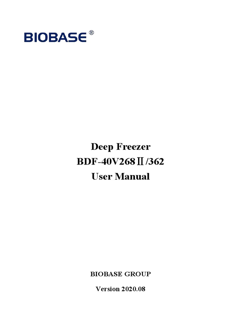 BDF-40V268 Deep Freezer User Manual | PDF | Electrical Connector | Ac ...