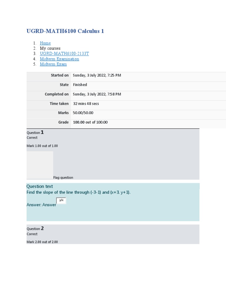 UGRD-MATH6100 Calculus 1-Midterm Exam | PDF | Mathematics ... UGRD-MATH6100 Calculus 1-Midterm Exam | PDF | Mathematics ...
