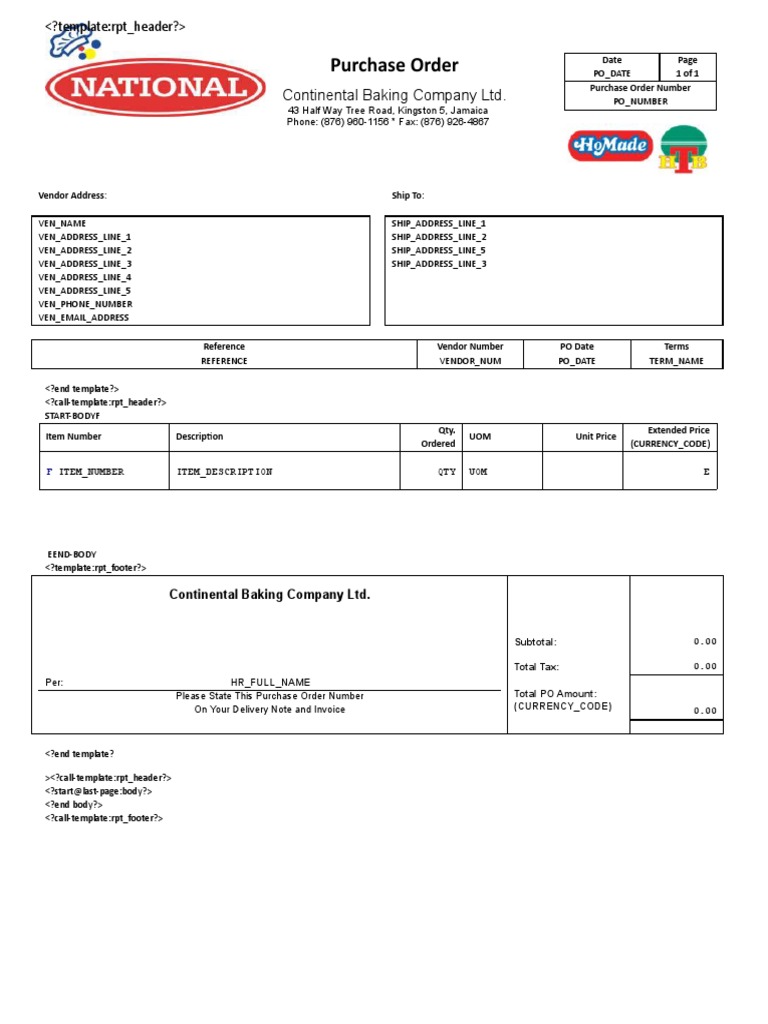 PO Template | PDF | Business | Economies