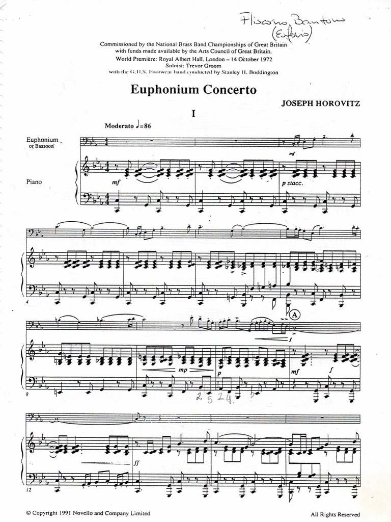 Horovitz Euphonium Concerto 1er Mov | PDF