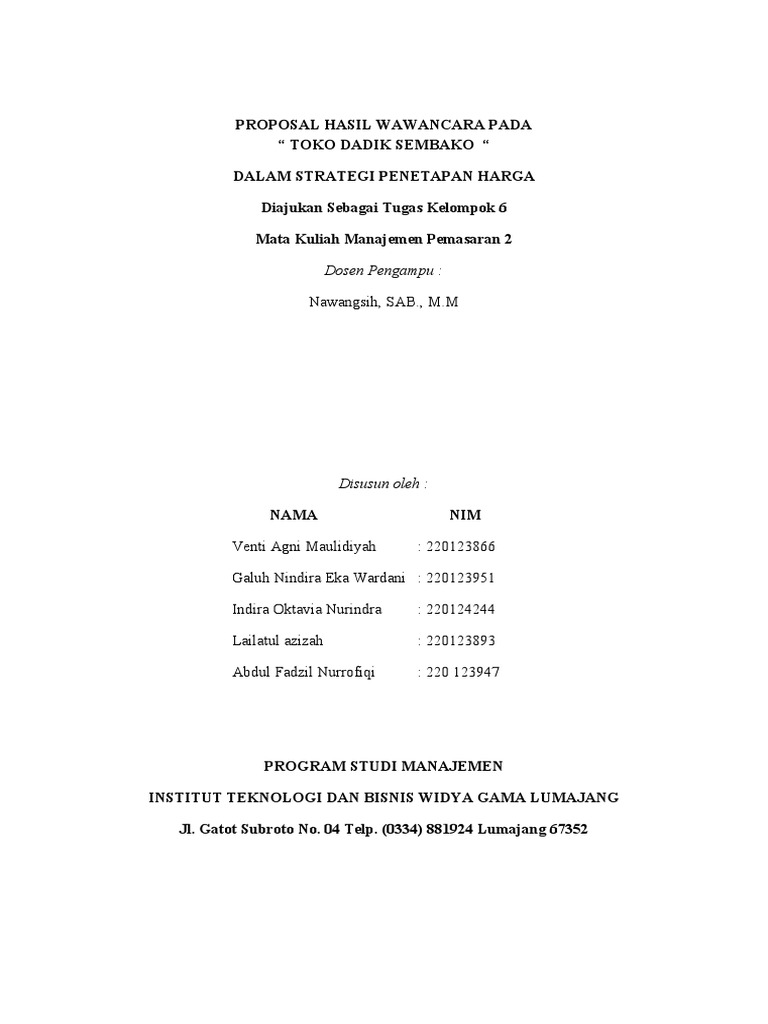 Proposal Wawancara 2 | PDF