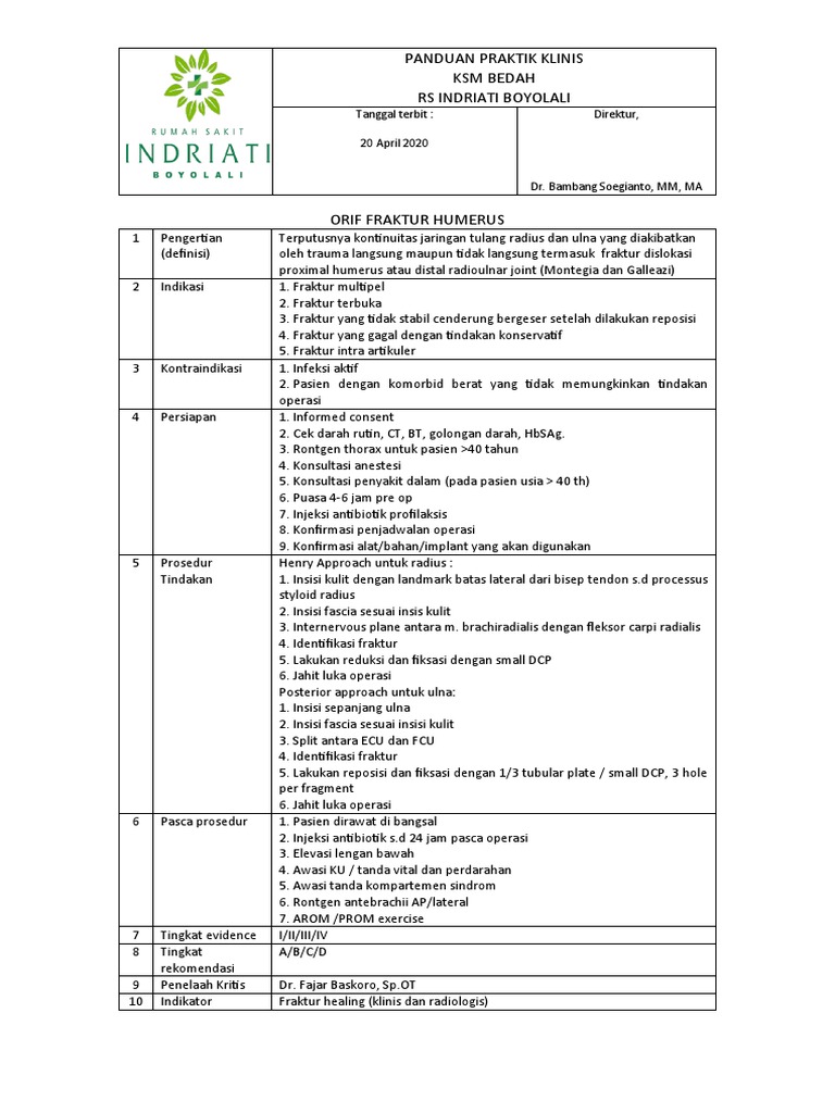 Orif Fraktur Antebrachii | PDF