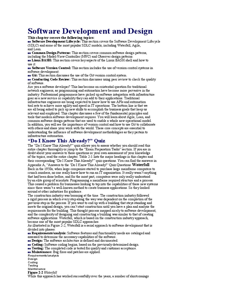 Software Development and Design | PDF | Software Development Process ...
