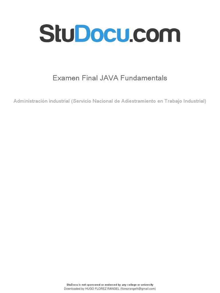 Examen Final Java Fundamentals Pdf Java Lenguaje De Programación Constructor 
