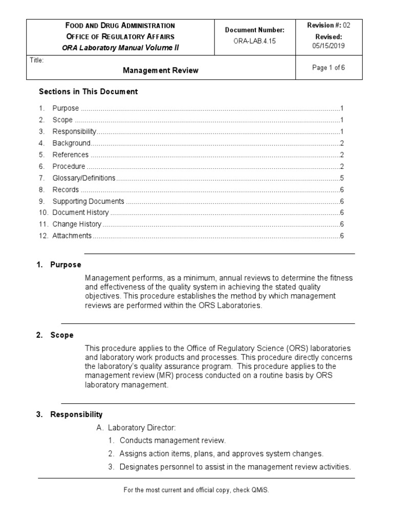 Ensuring Quality Through Management Review: Procedures for Conducting ...