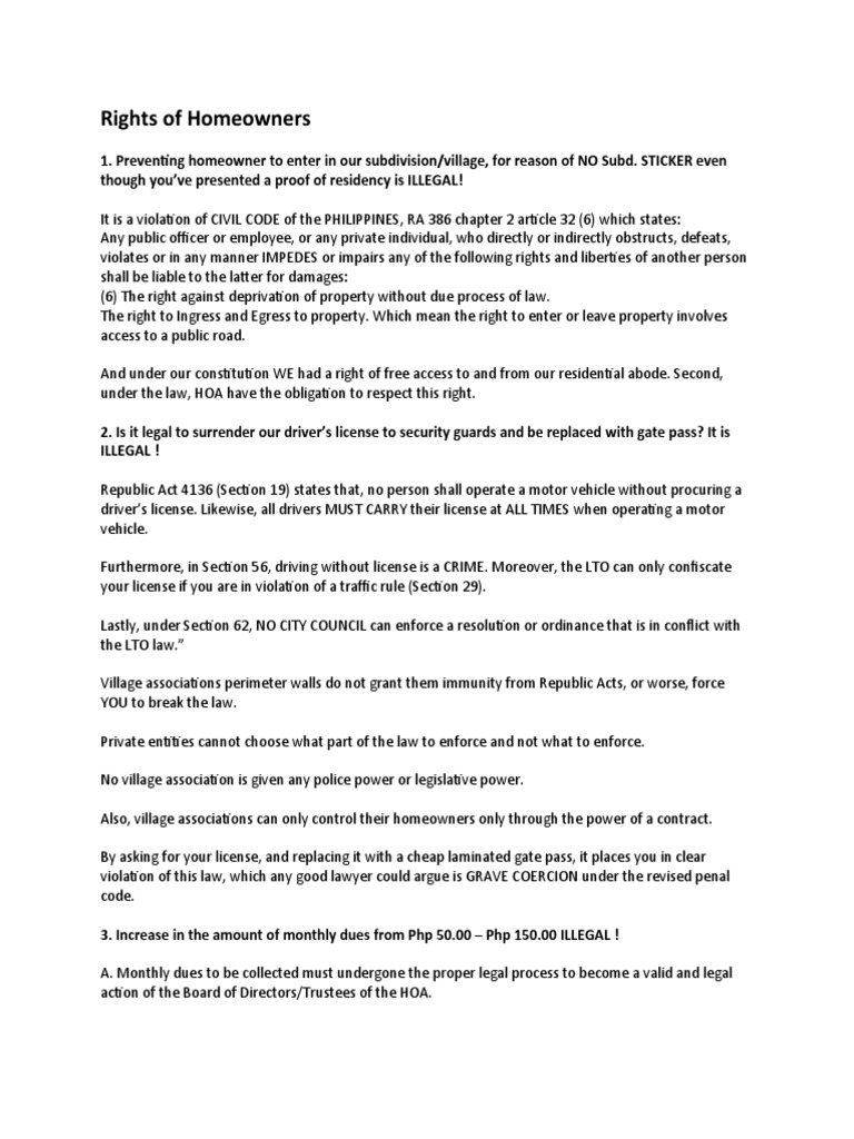 Rights of Homeowners Guide | PDF | Value Added Tax | Taxes