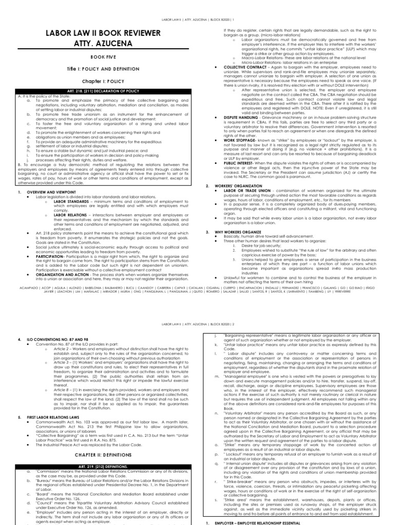 Labor Law | PDF | Employment | Strike Action