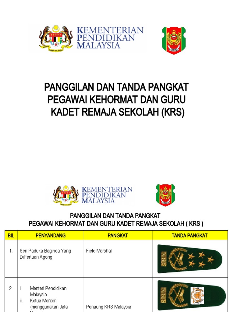 Panggilan Dan Tanda Pangkat 2020 | PDF