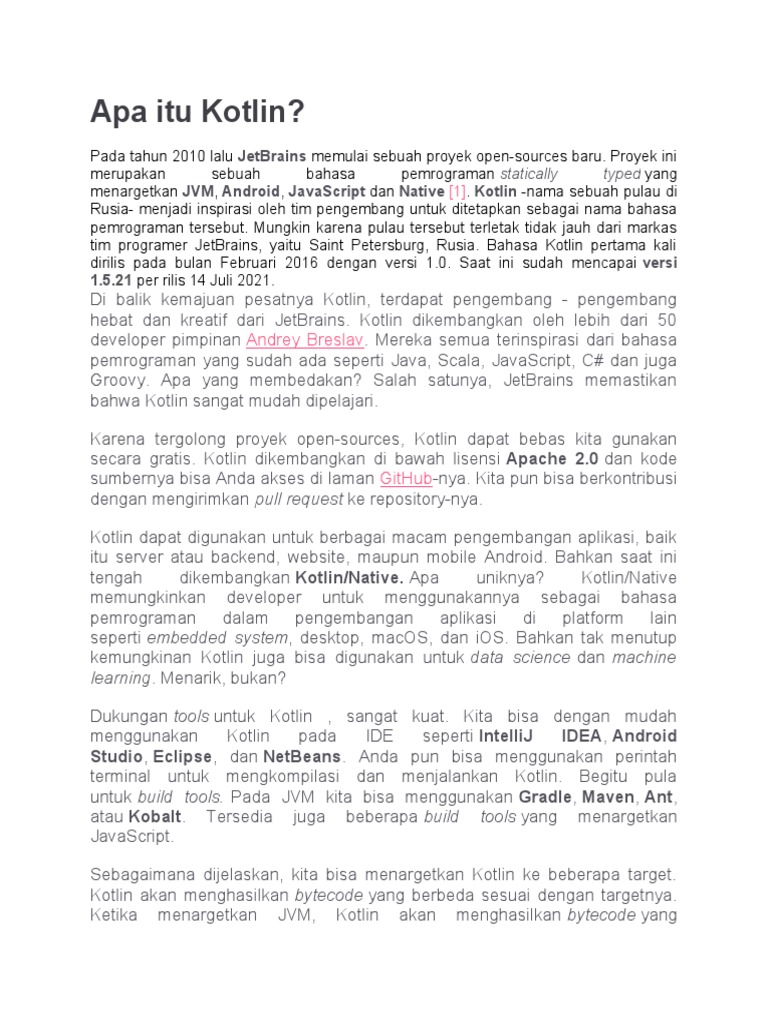 Apa Itu Kotlin | PDF | Seni | Komputer