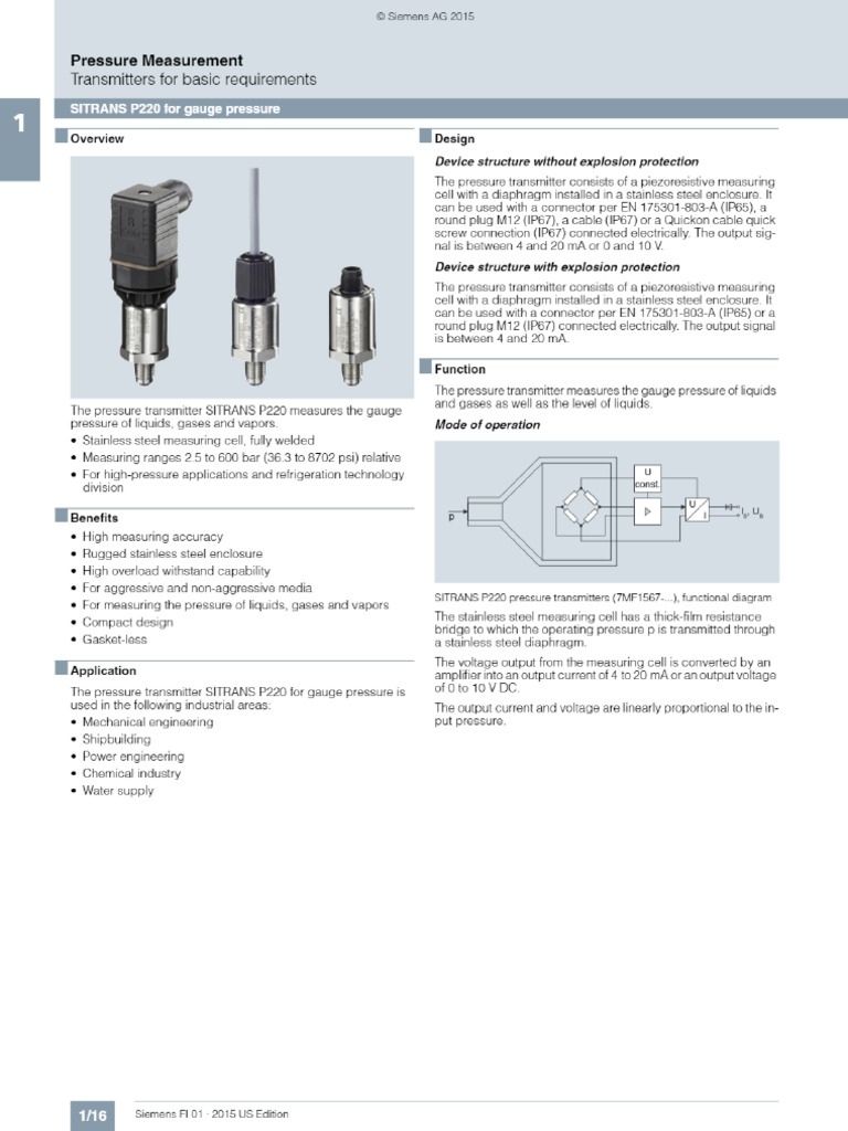 Pressure Transmitter | PDF