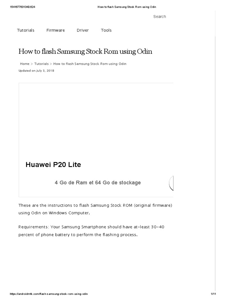 How To Flash Samsung Stock Rom Using Odin | PDF | Booting | Read Only Memory
