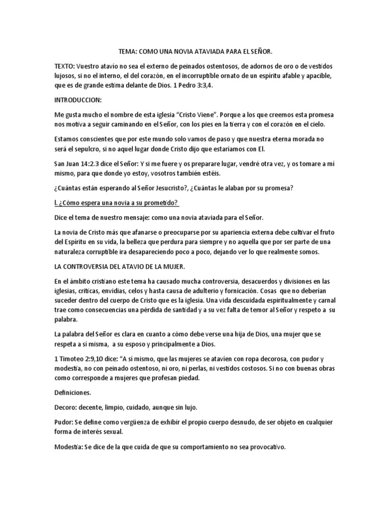 Novia Ataviada para el Señor | PDF | Cristo (título) | Rebecca
