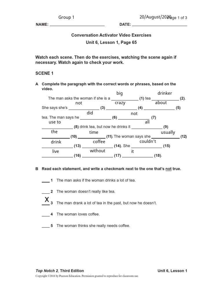 Conversation Activator Unit 6 Lesson1-Editado | PDF | Meat | Food And Drink