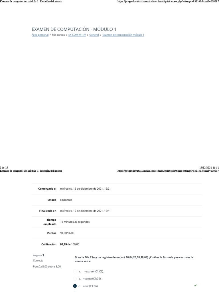Examen de Computación Módulo 1 | PDF | Informática