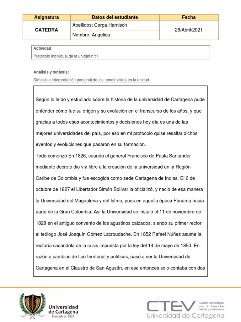 Protocolo Individual U1 | PDF