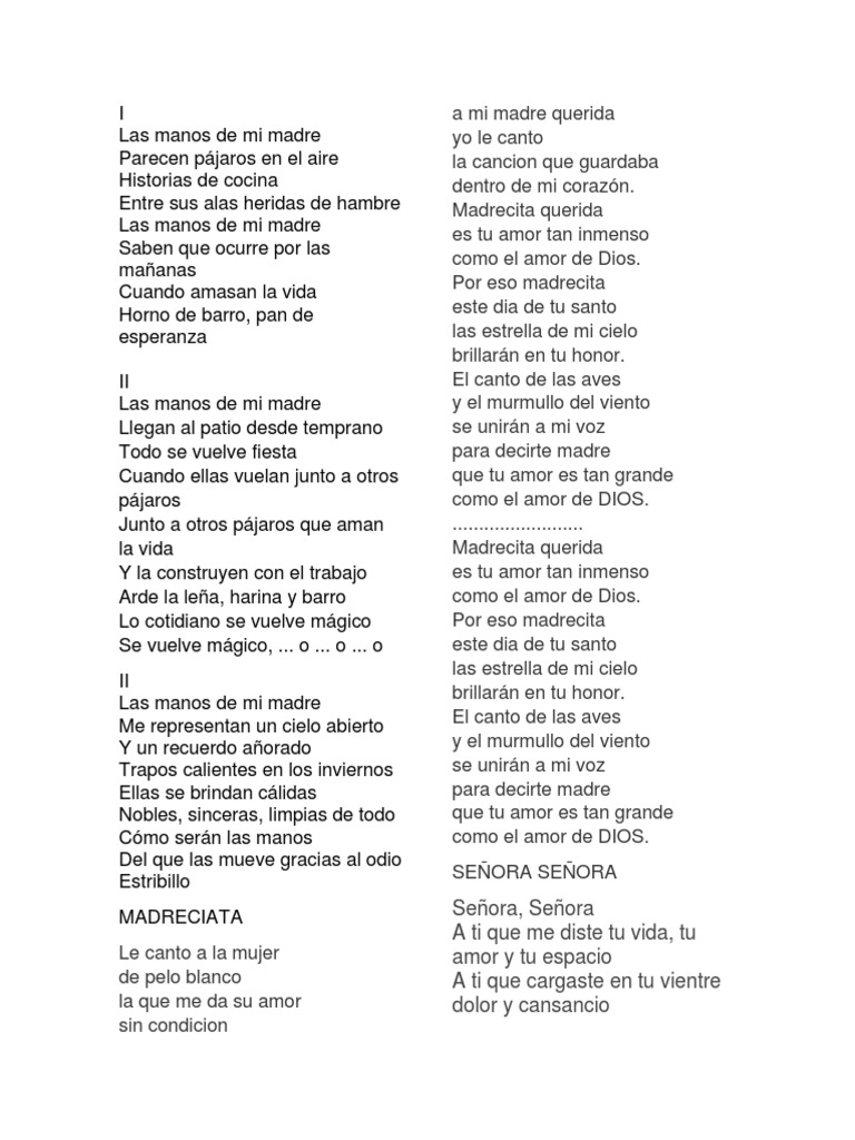 Canciones A La Madre | PDF | Amor
