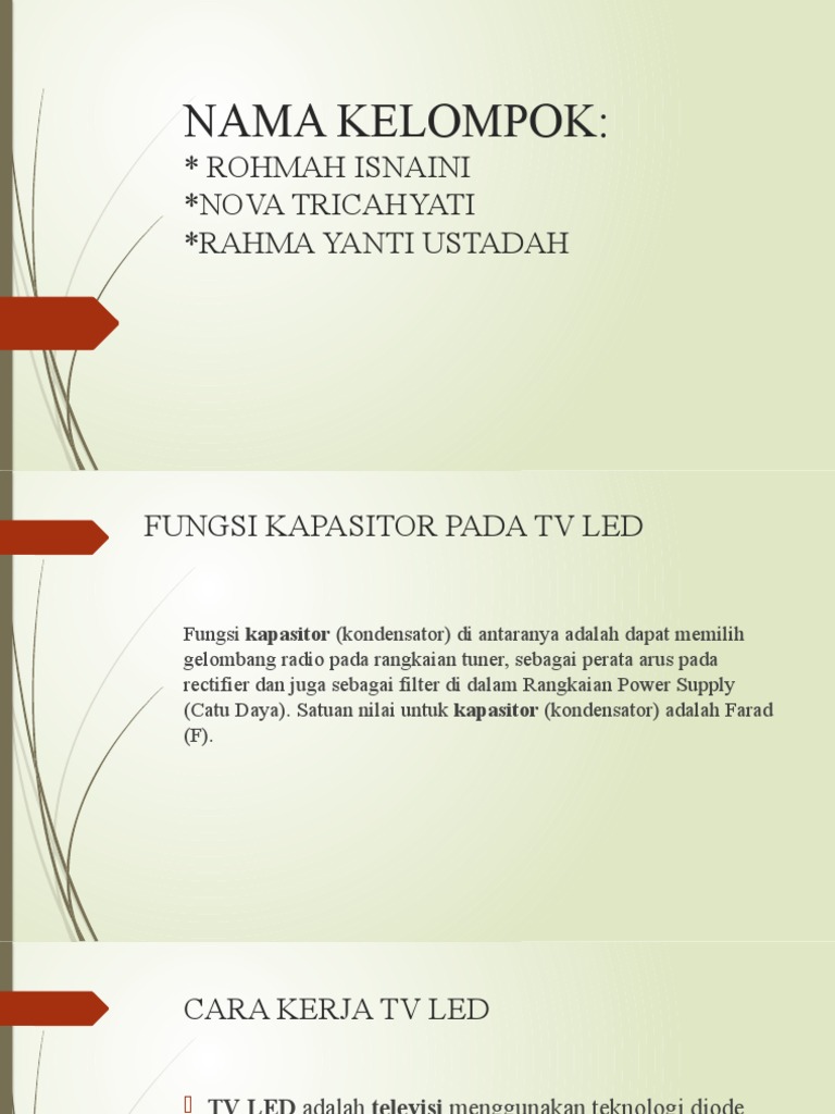 Kapasitor Pada TV Led Isna Maya Ica | PDF