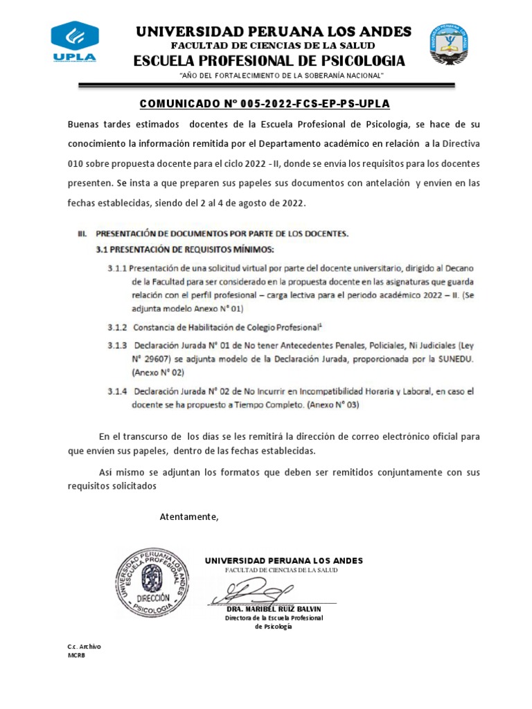 Comunicado #005 | PDF