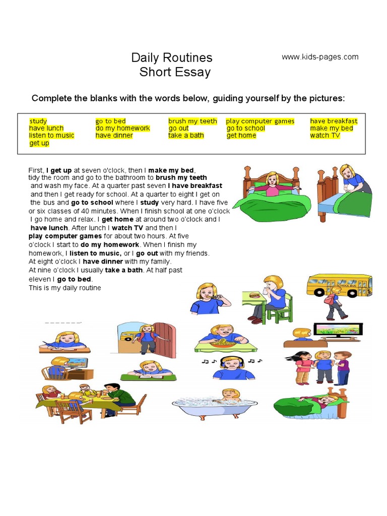 My Daily Routine: A Short Essay | PDF