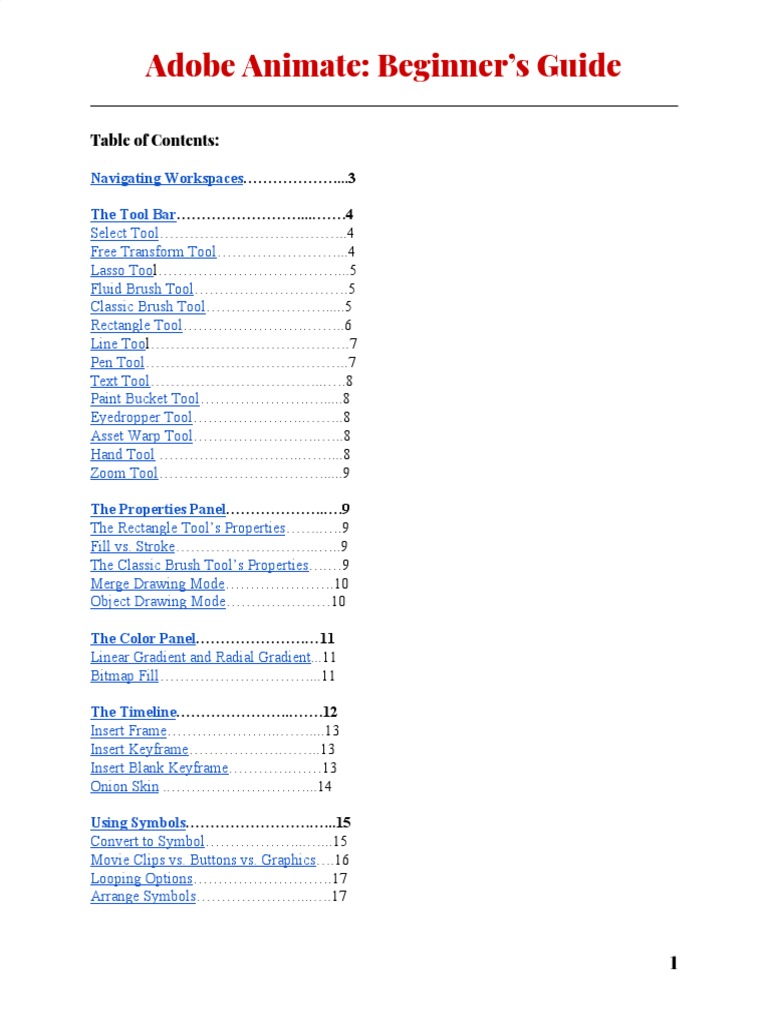Adobe Animate Tools Overview Guide | PDF | Shape | Drawing