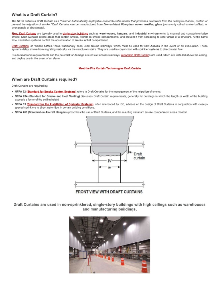 NFPA Draft Curtain Requirements | PDF