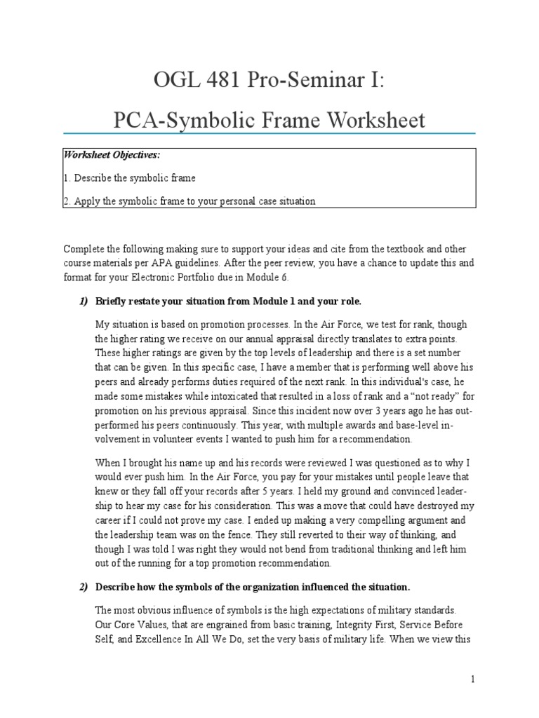 5 Symbolic Frame Worksheet | PDF | Leadership | Behavioural Sciences