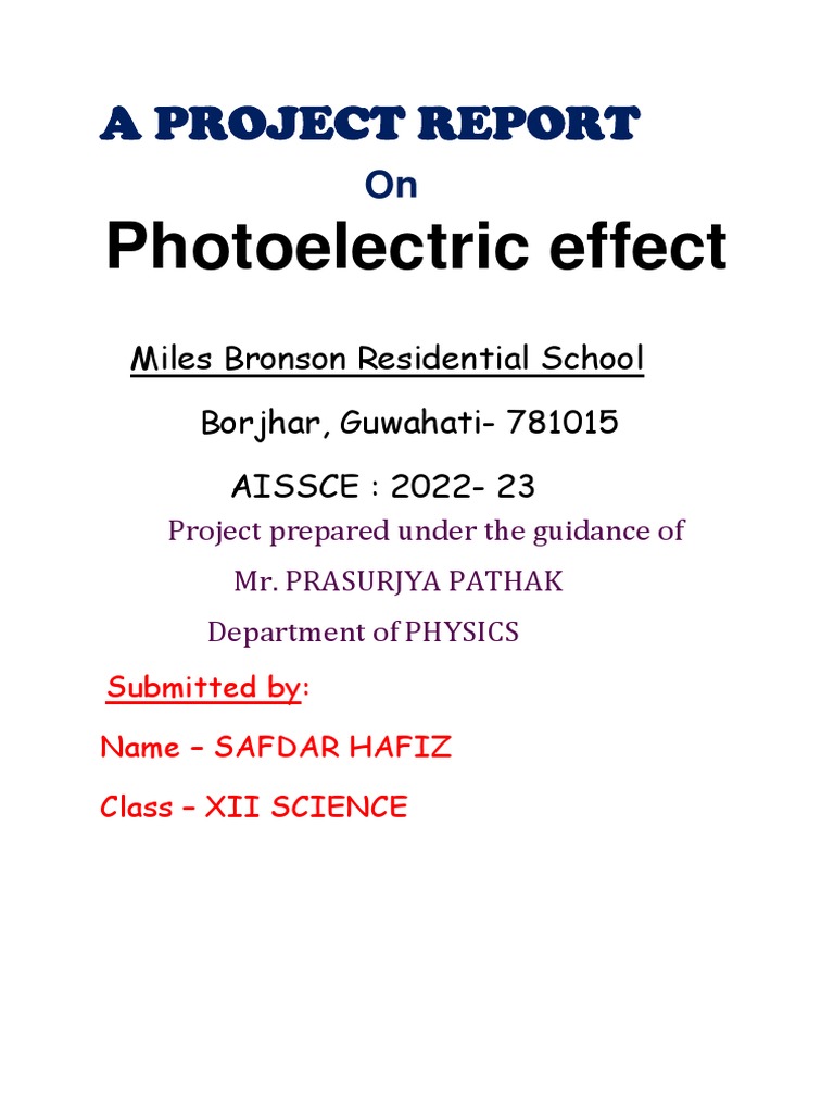 Photoelectric Effect Report | PDF | Photoelectric Effect | Applied And ...