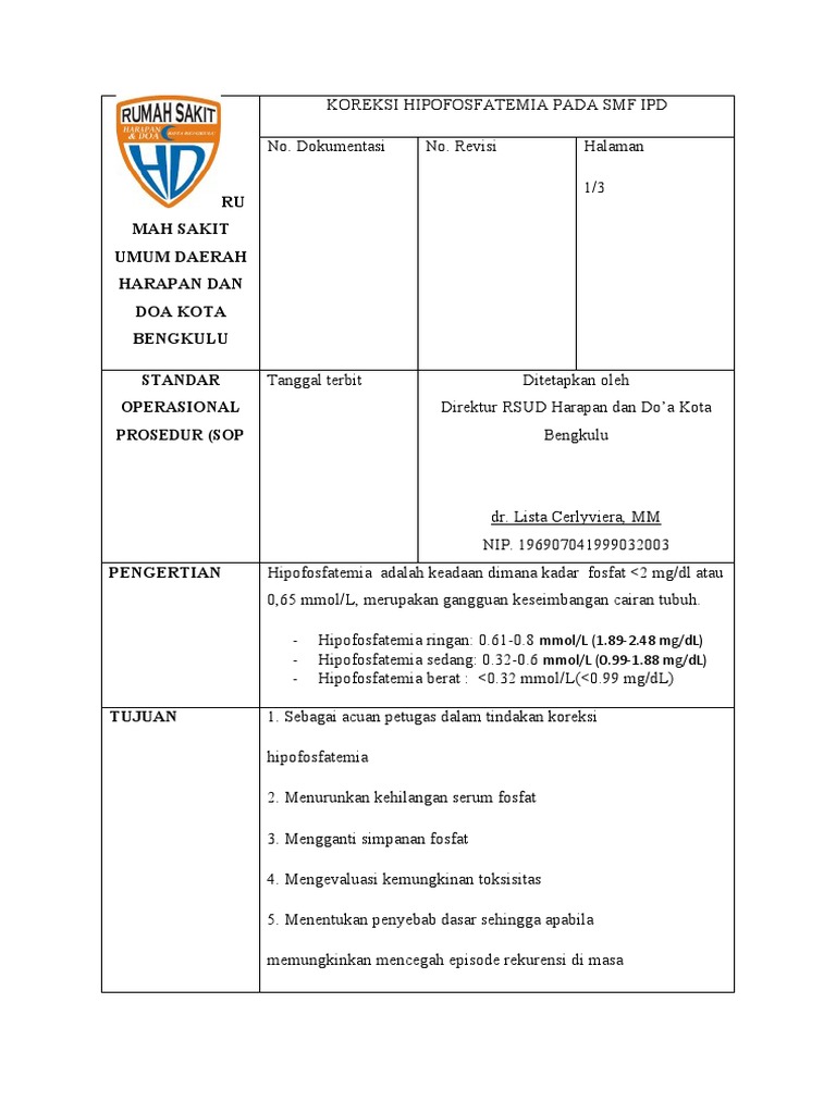 Koreksi Hipofosfatemia | PDF