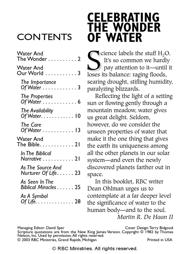 Celebrating The Wonder of Water | PDF | Water | Chemical Compounds