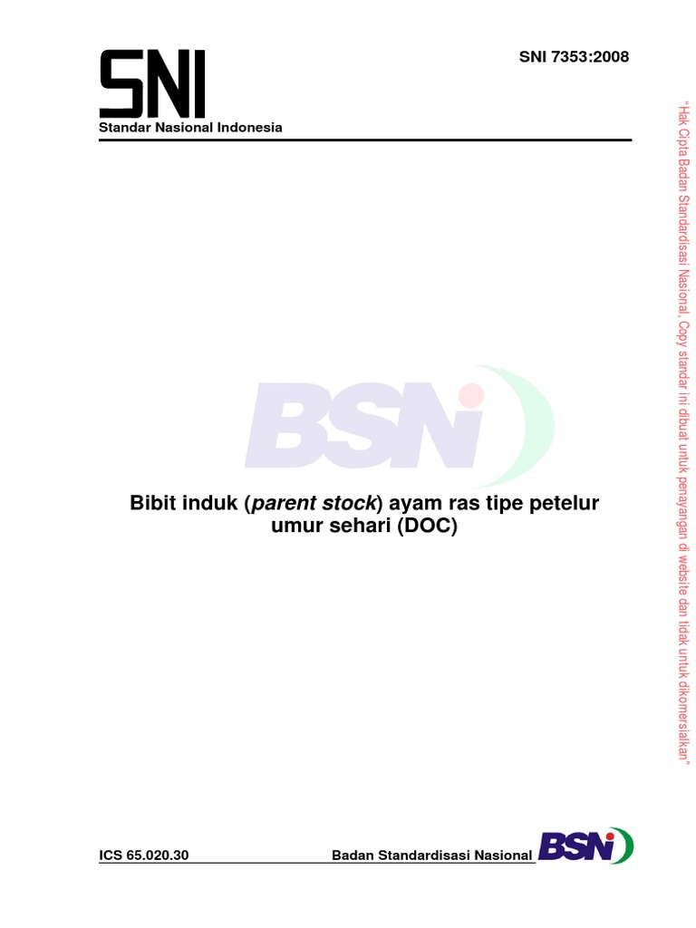 SNI 7353-2008 DOC Layer Parent Stock | PDF