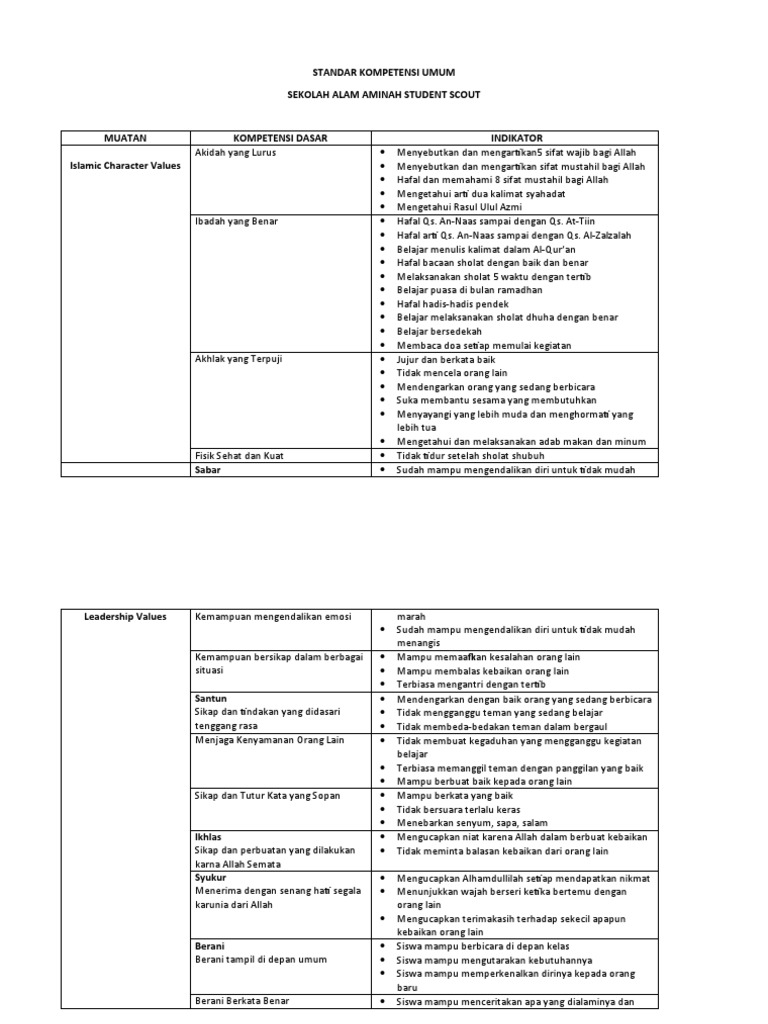 Standar Kompetensi Umum (Sku) Sass | PDF