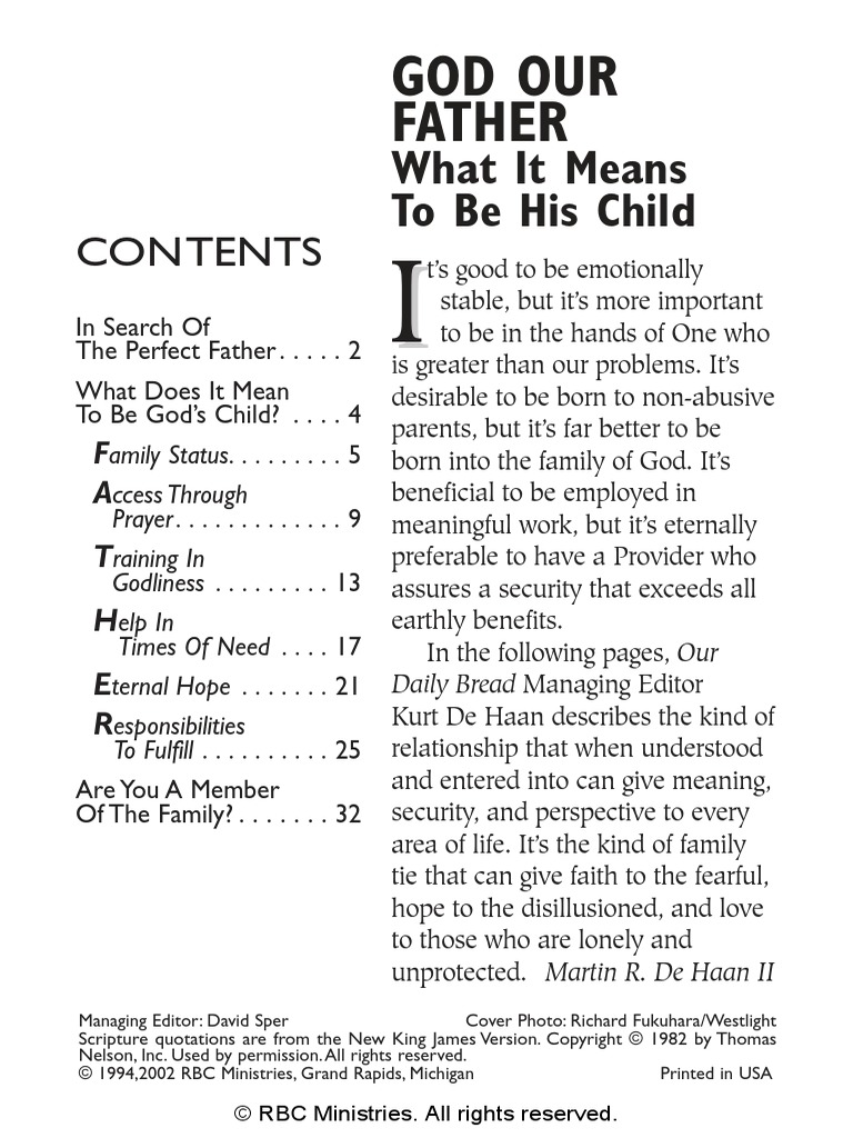 God Our Father | PDF | Jesus | God The Father