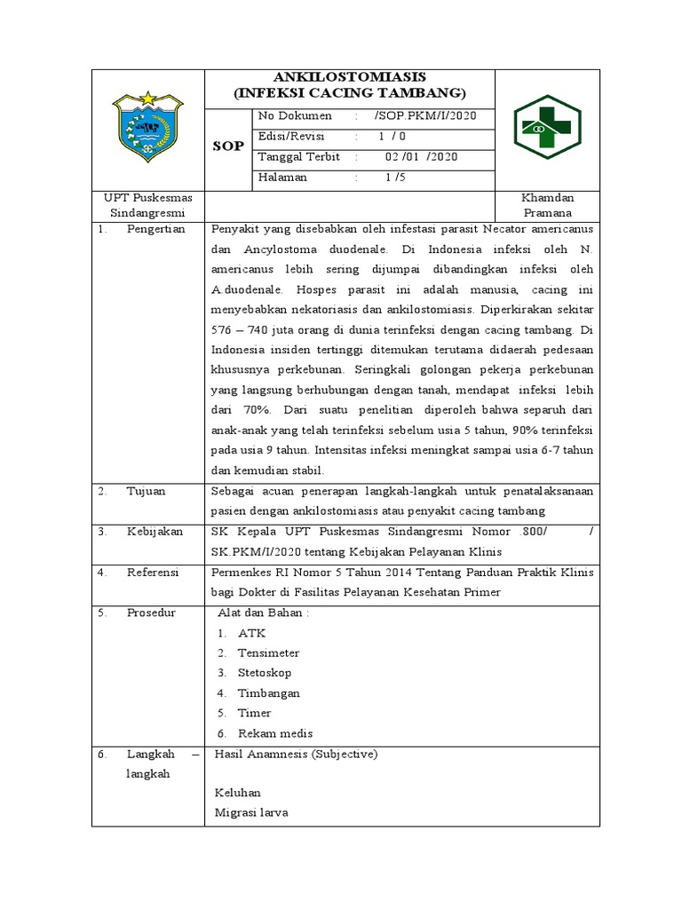 223 Sop Penyakit Cacing Tambang | PDF