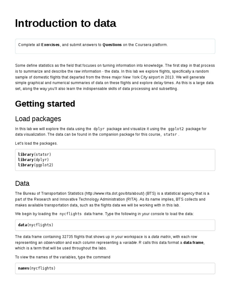 Introduction To Data-2 | PDF | Statistics | Mean
