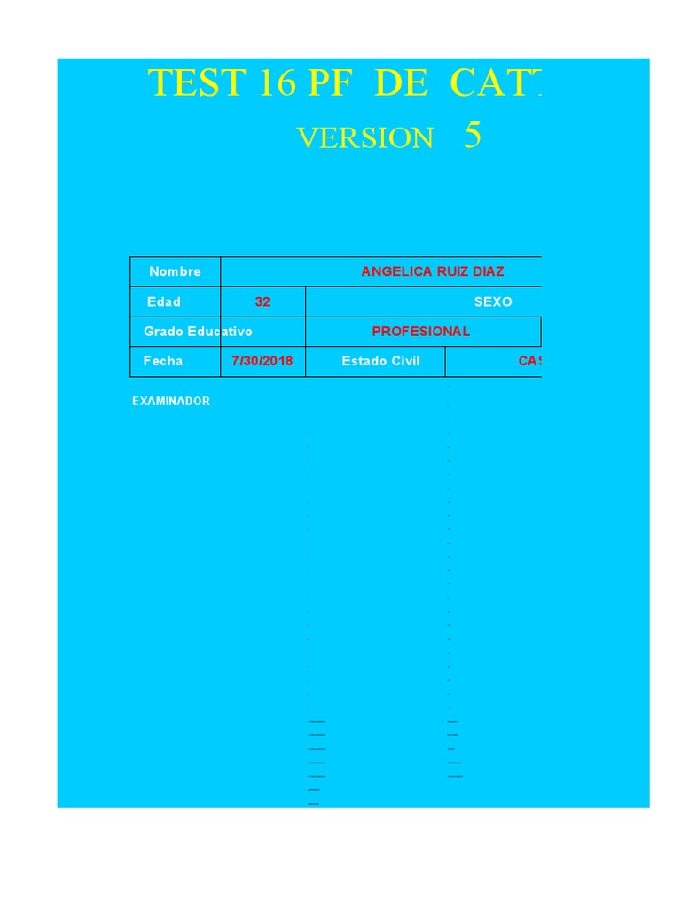 Test 16PF | PDF | Caballos