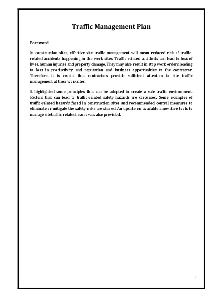 Traffic Management Plan | PDF | Traffic | Emergency Management