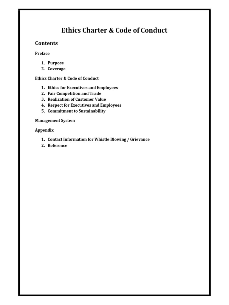 Ethics Charter & Code of Conduct | PDF | Harassment | Employment