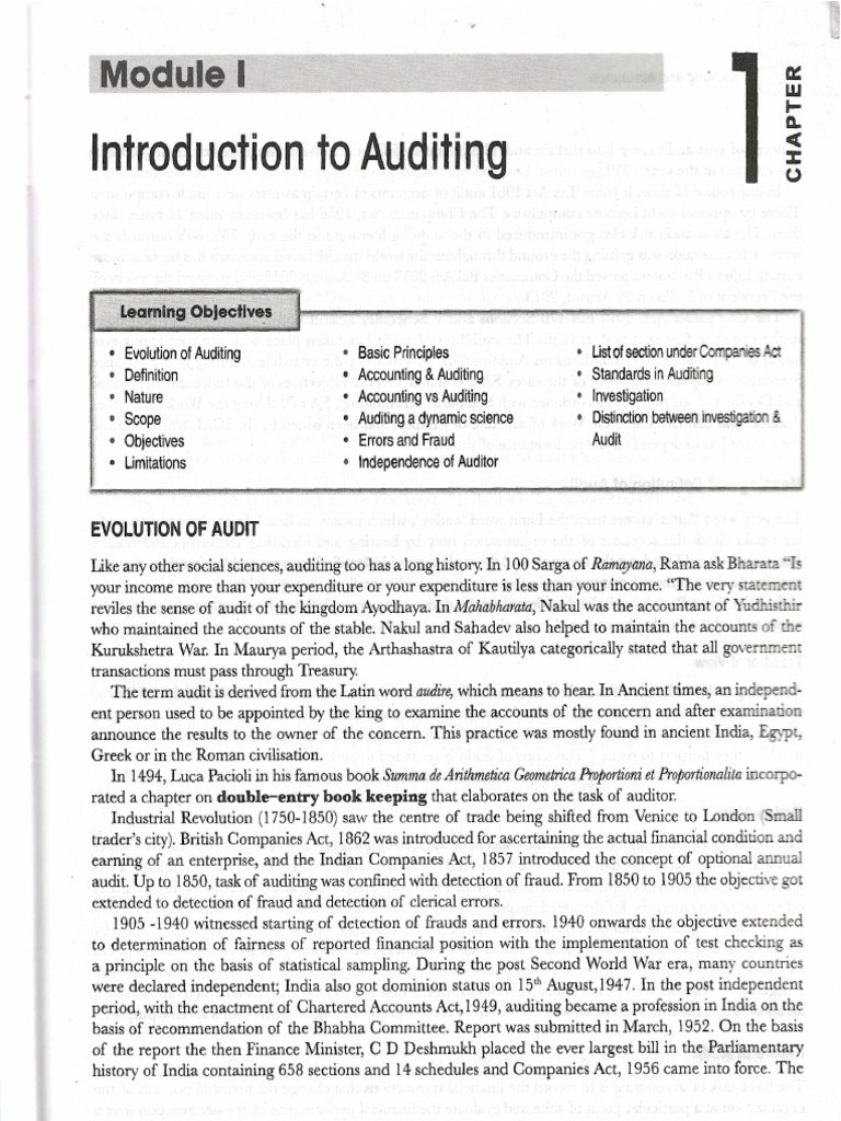 AA Unit - 1 Introduction To Auditing (Scope, Advantages) 1.1 | PDF
