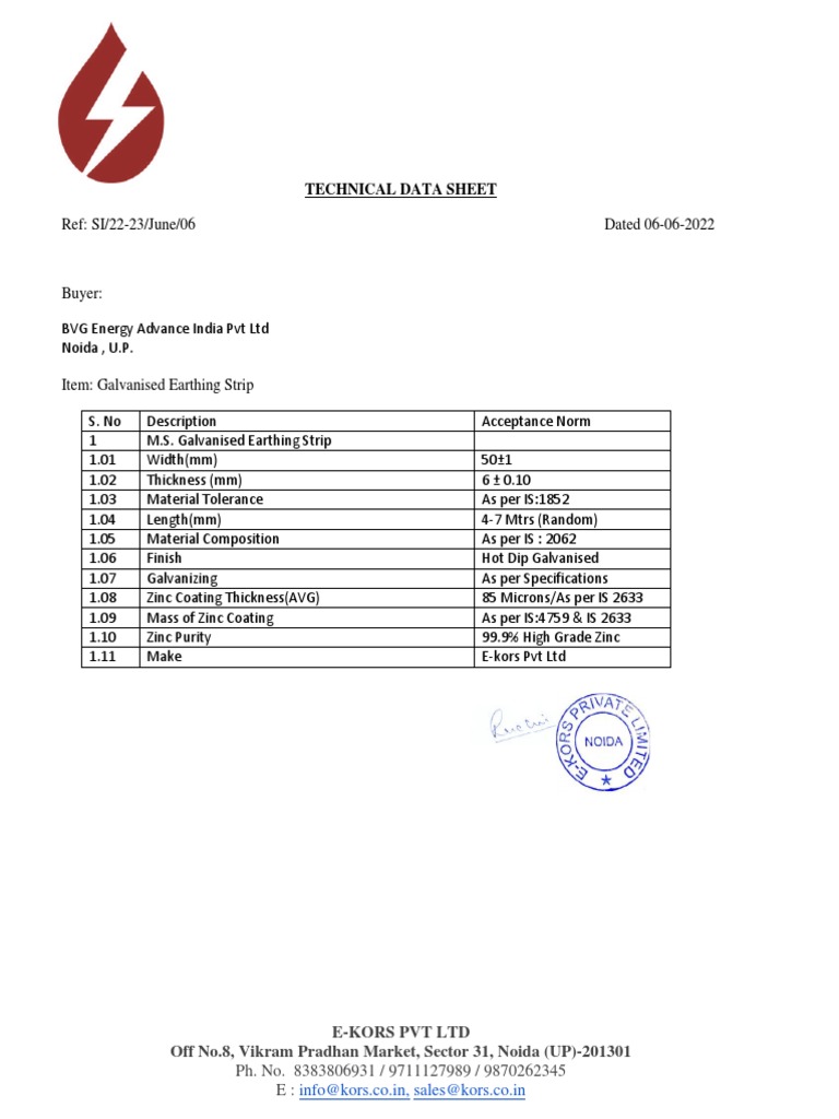 Data Sheet GI Strip | PDF