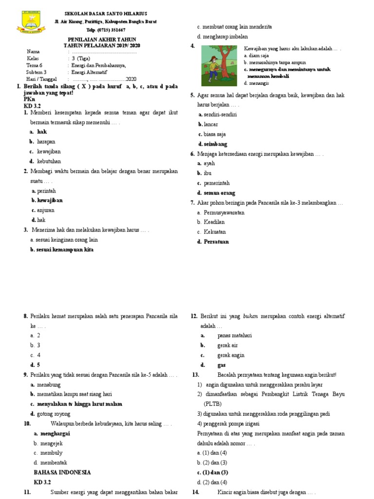 Pat Tema 6 Subtema 3 | PDF