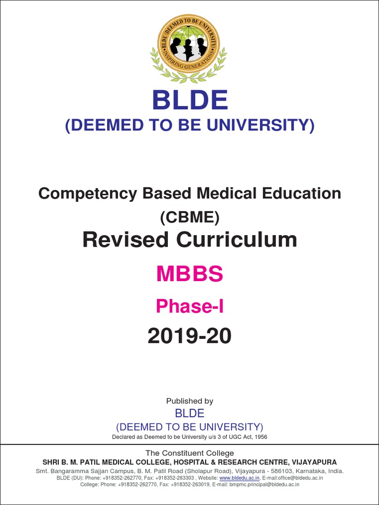 MBBS CURRICULUM 2019 20 Phase 1 | PDF | Medicine | Health Care