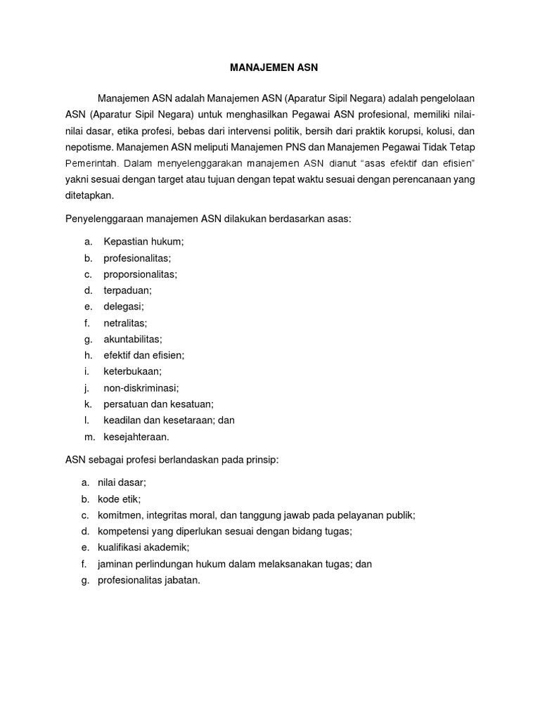 mANAJEMEN Asn Dan Smart ASN Fix | PDF