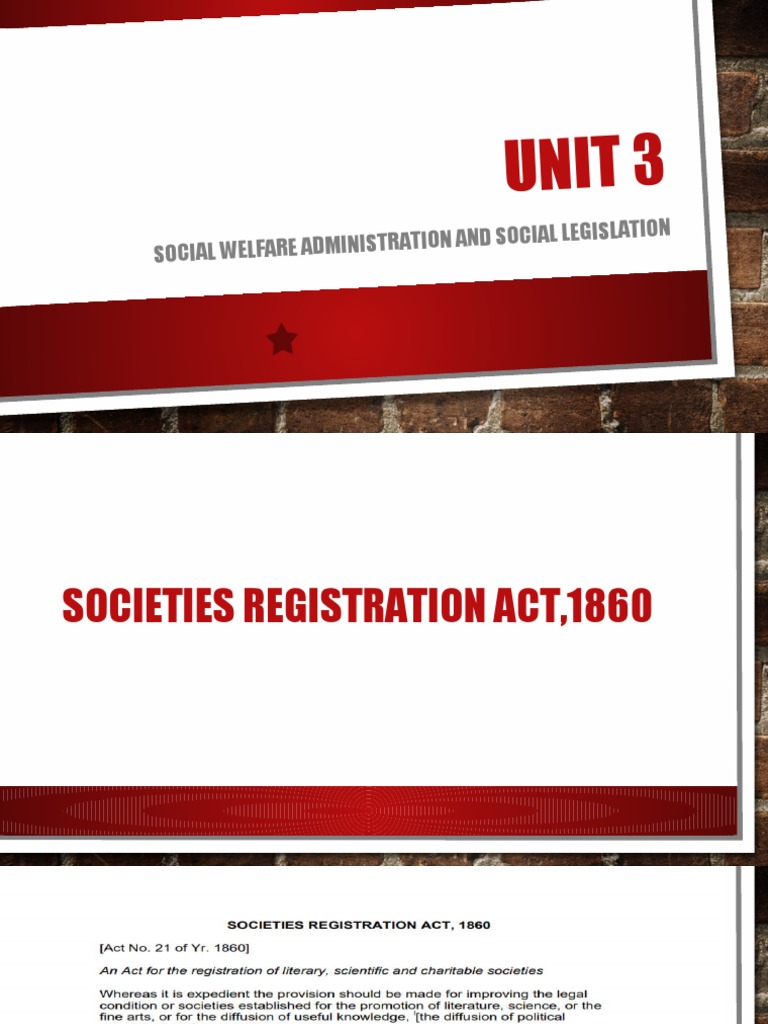 Society Registration Act 1860 | PDF