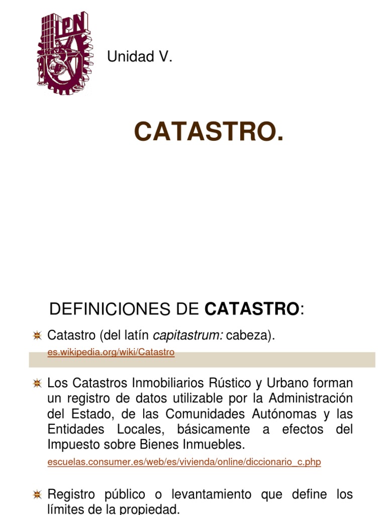 Definiciones y Funciones del Catastro | PDF | Propiedad | Bienes raíces