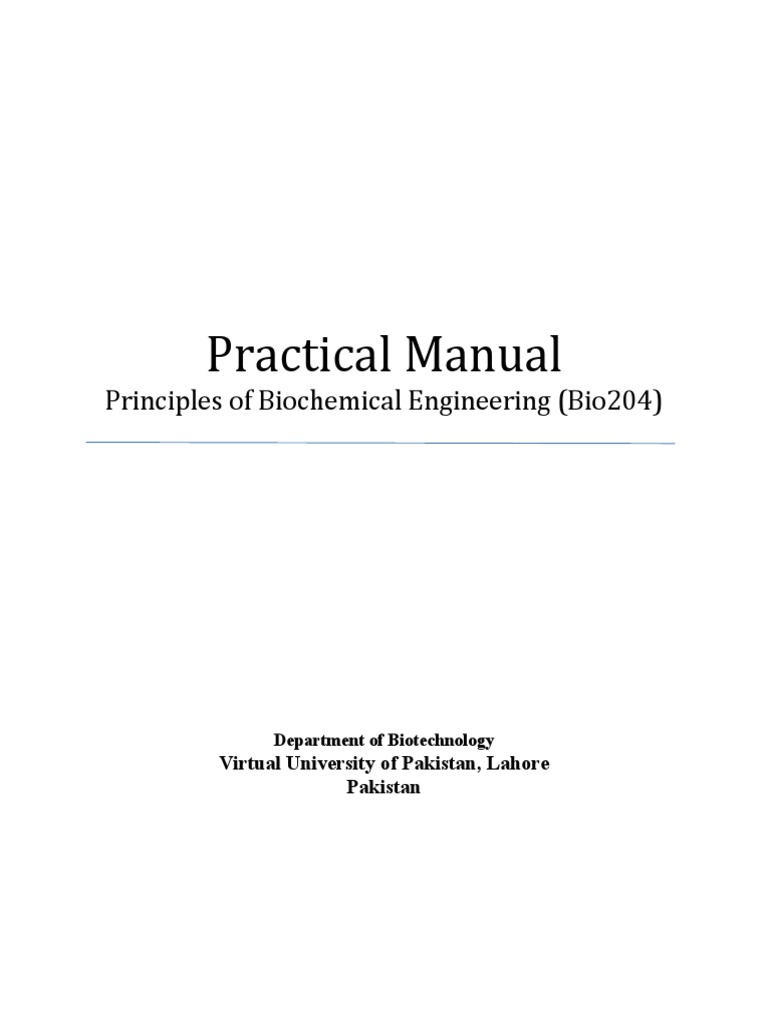 Bio204 Principles of Biochemical Engineering | PDF | Growth Medium ...