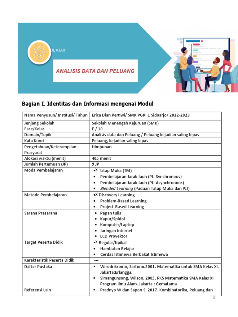 Modul Ajar - Analisis Data & Peluang | PDF