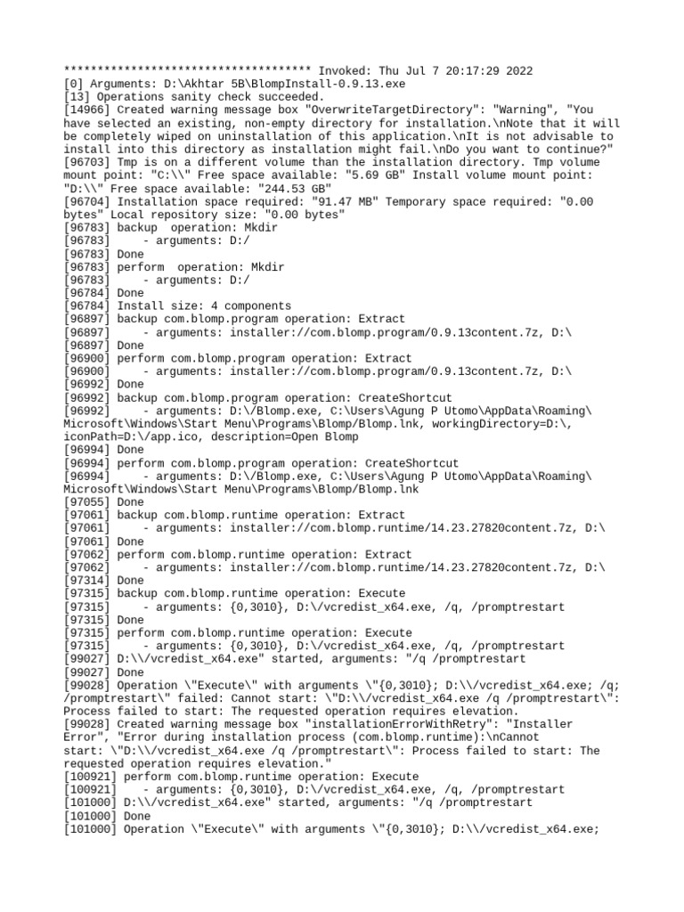 Installation Log | PDF | Ibm Pc Compatibles | Software Development