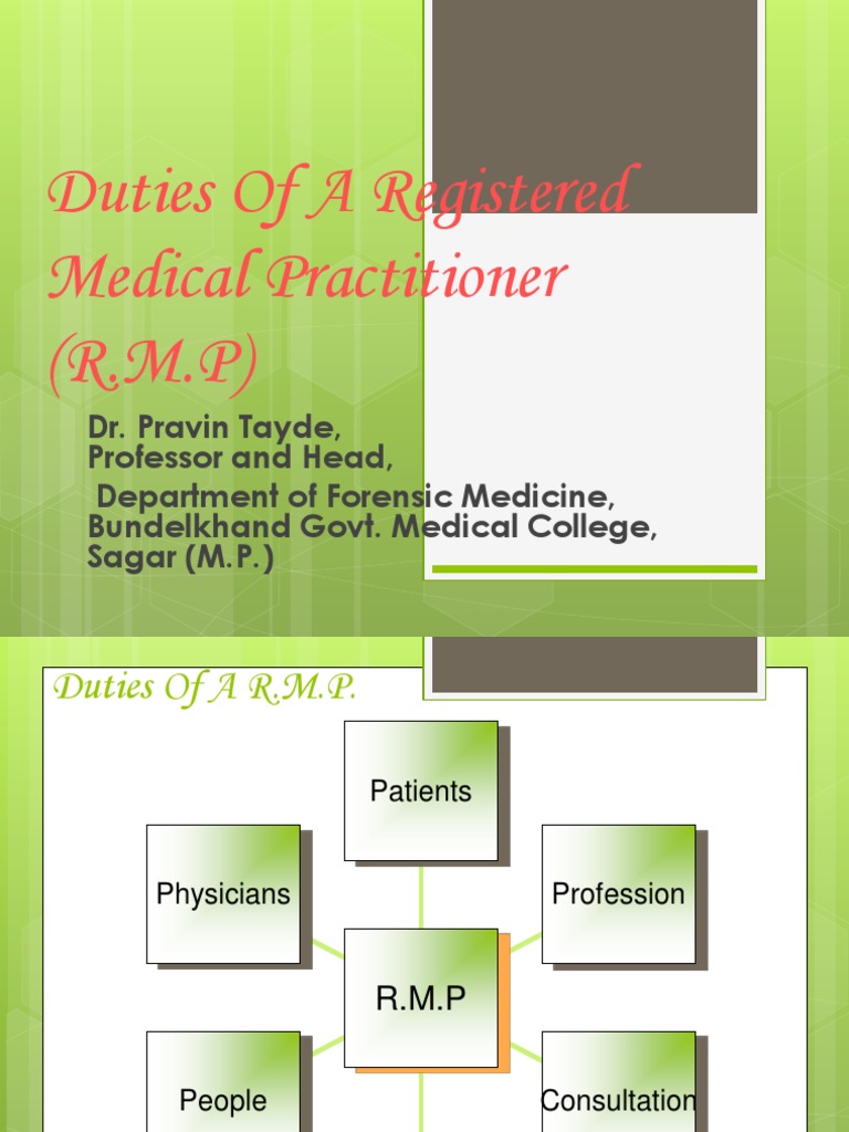 Duties of A RMP | PDF | Physician | Public Health