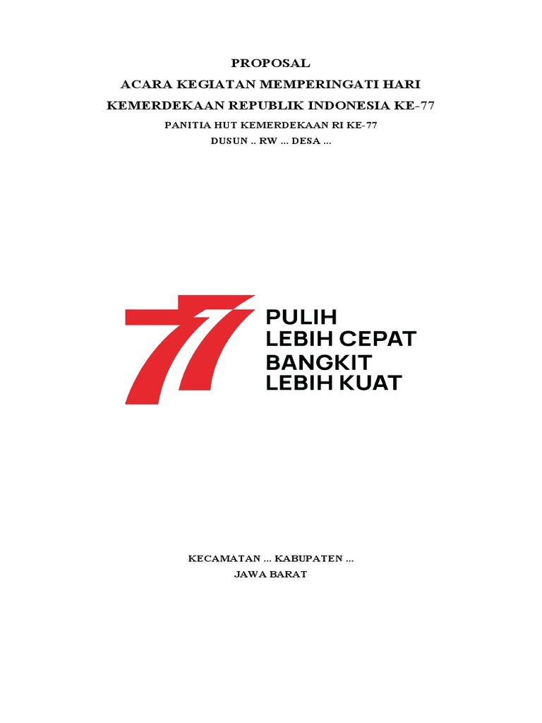 Proposal PHBN 17 Agustus 2022 Terbaru | PDF | Griya & Taman